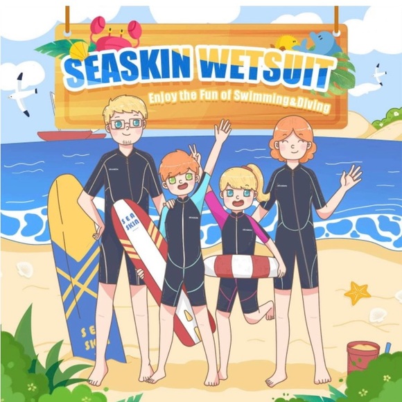 Seaskin | Swim | Seaskin Kids Wetsuit For Boys Girls Toddlers 2mm Front ...